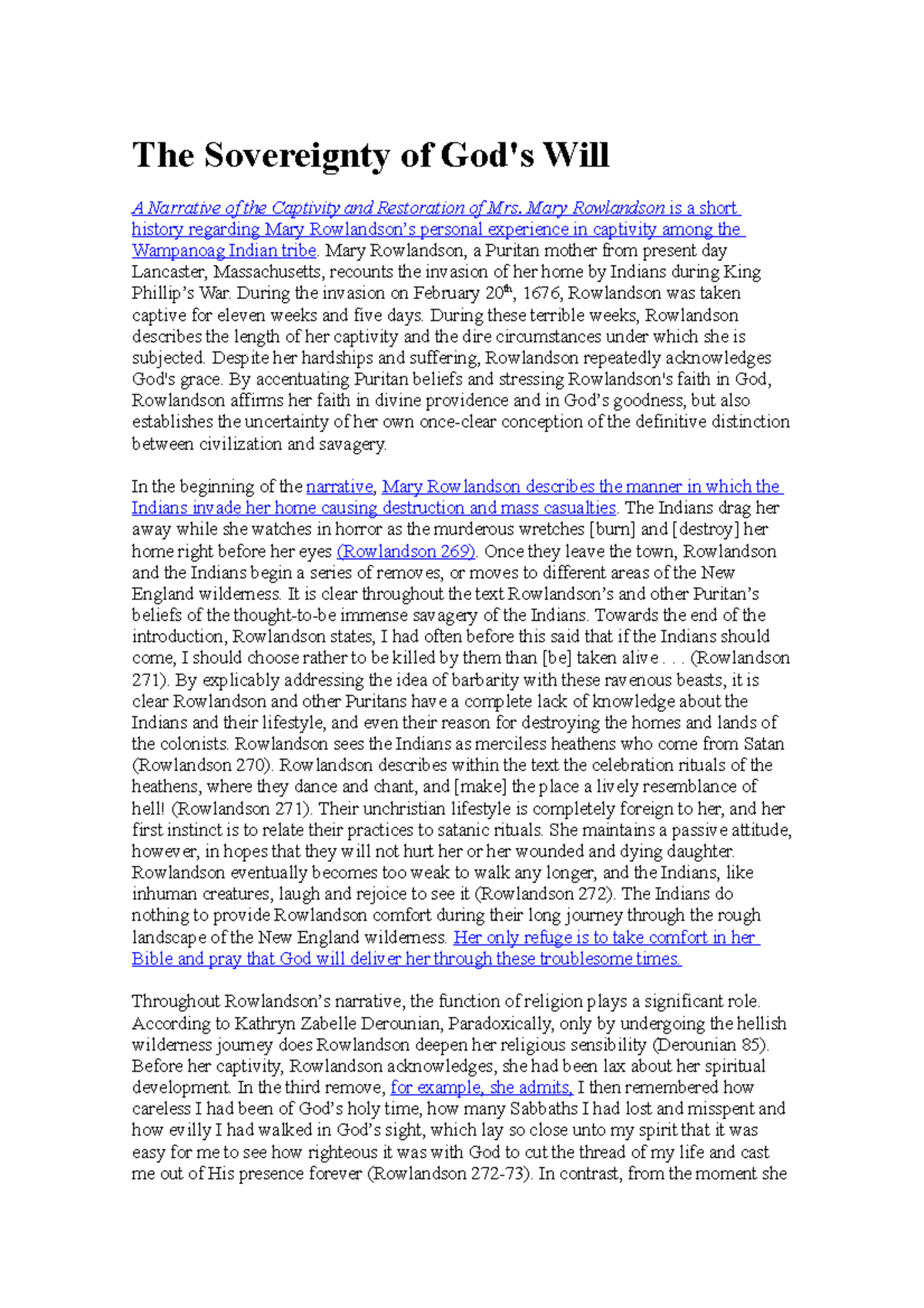 The Sovereignty of God - apuntes - The Sovereignty of God's Will A ...