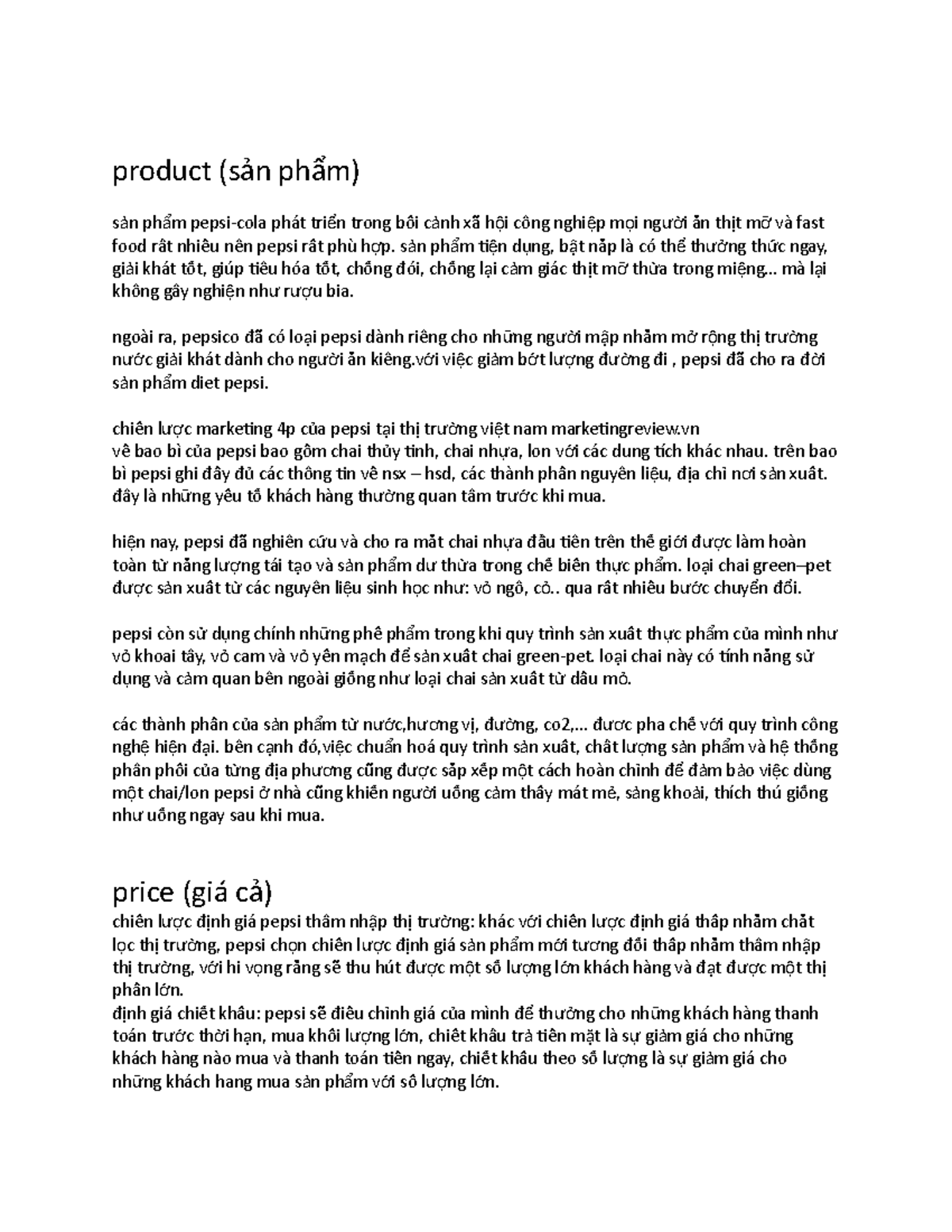 TÍN Pepsi - dung tai ve nha - product (s n ph m)ả ẩ s n ph m pepsi-cola phát tri n trong bốối c ...