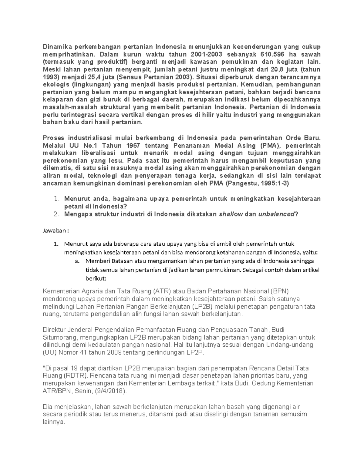 Tugas Akhir Program SESI 1 - Copy - Dinamika perkembangan pertanian ...