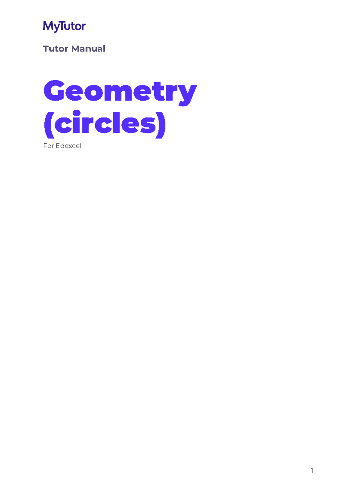 4. Geometry (Circles) - Tutor Manual - Tutor Manual Geometry (circles ...