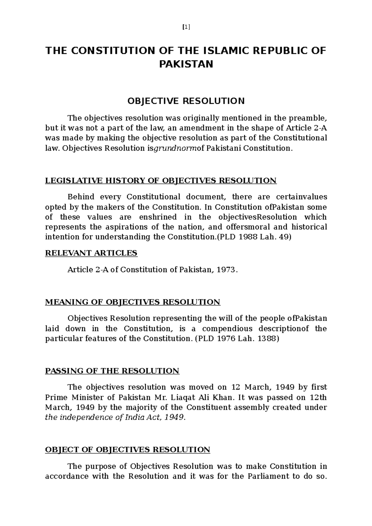 Constitution OF Pakistan, 1973 - THE CONSTITUTION OF THE ISLAMIC ...