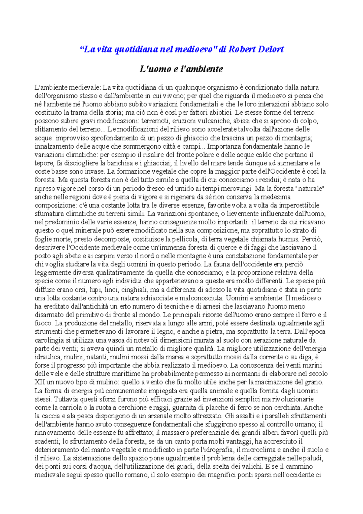 La vita quotidiana nel medioevo - “La vita quotidiana nel medioevo"di ...