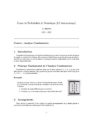 Analyse Combinatoire et Calcul des Probabilites - USTHB - Faculté de ...