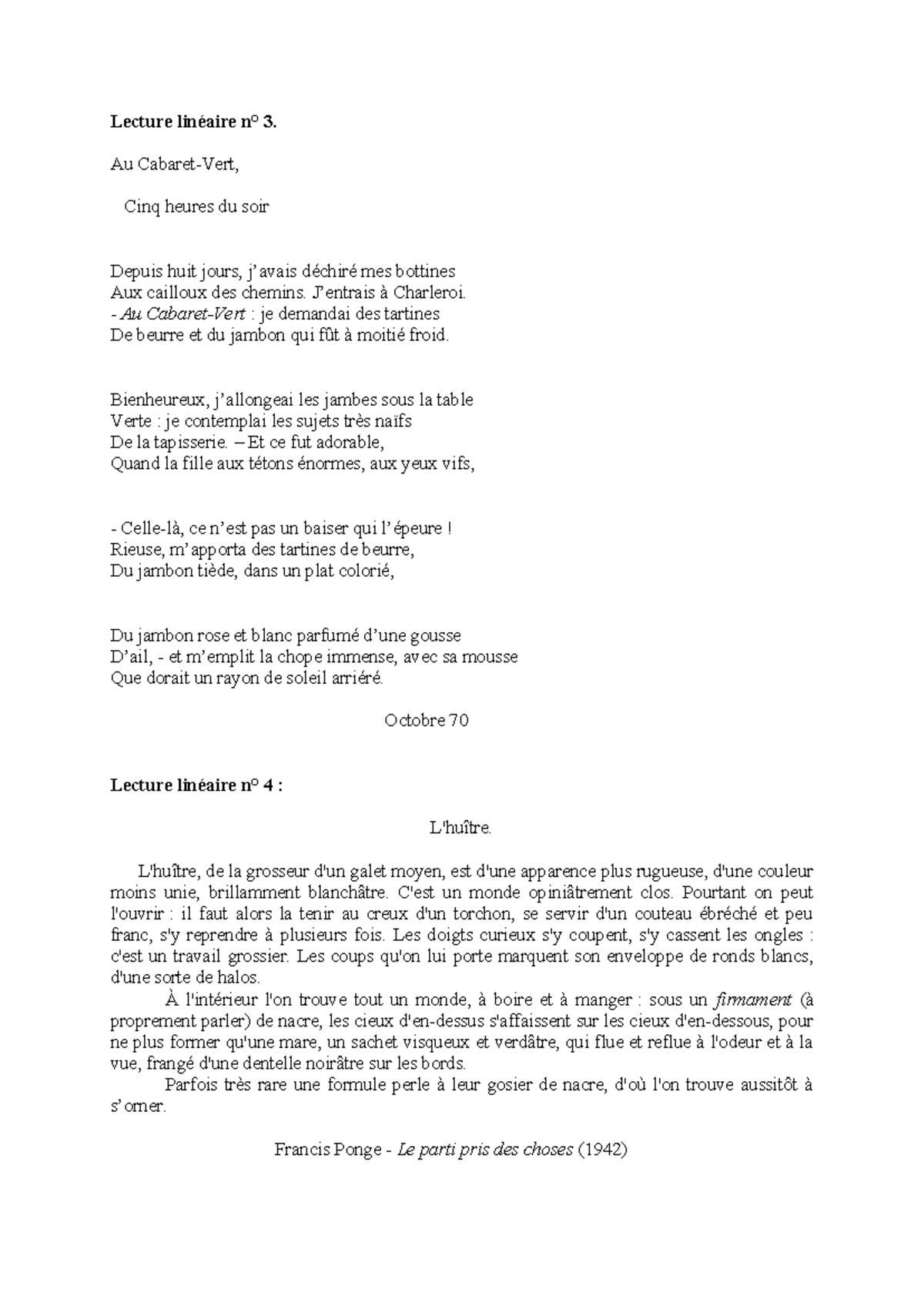 LL3 et LL4 - lectures linéaires a imprimer. - Lecture linéaire n° 3. Au ...