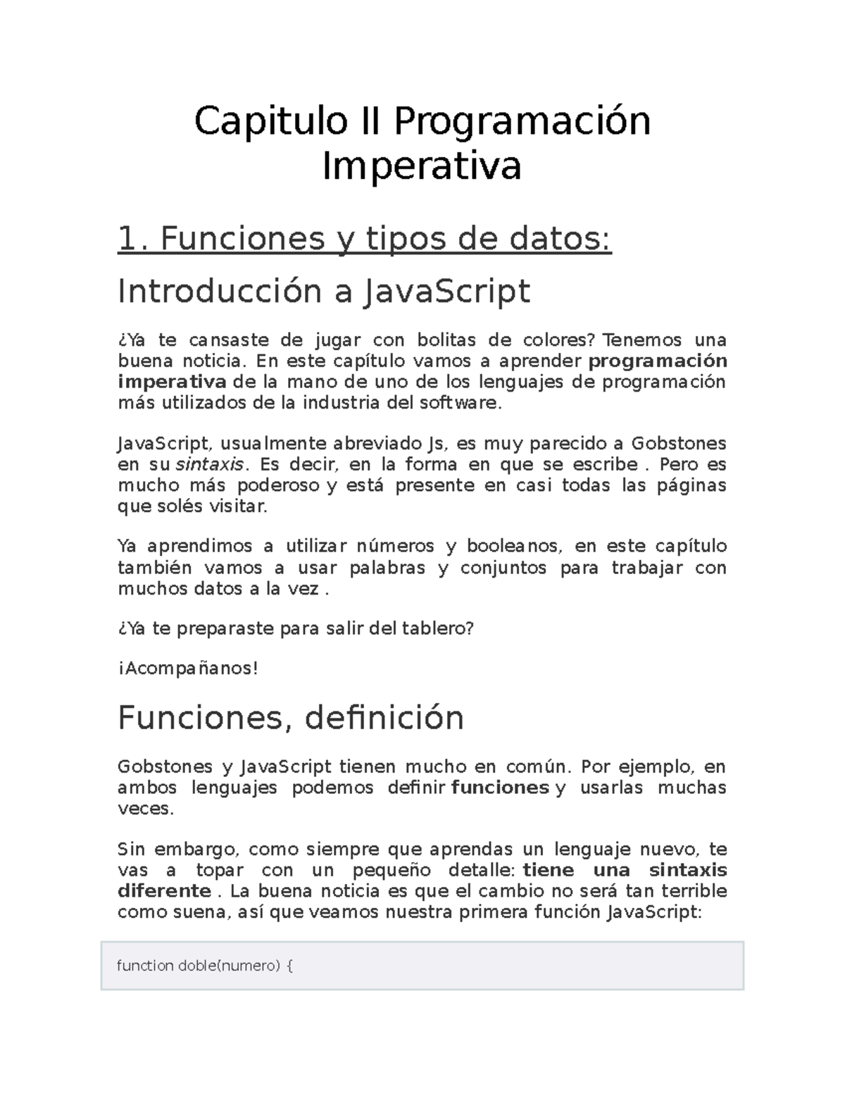 Capitulo II - Programación imperativa - Capitulo II Programación ...