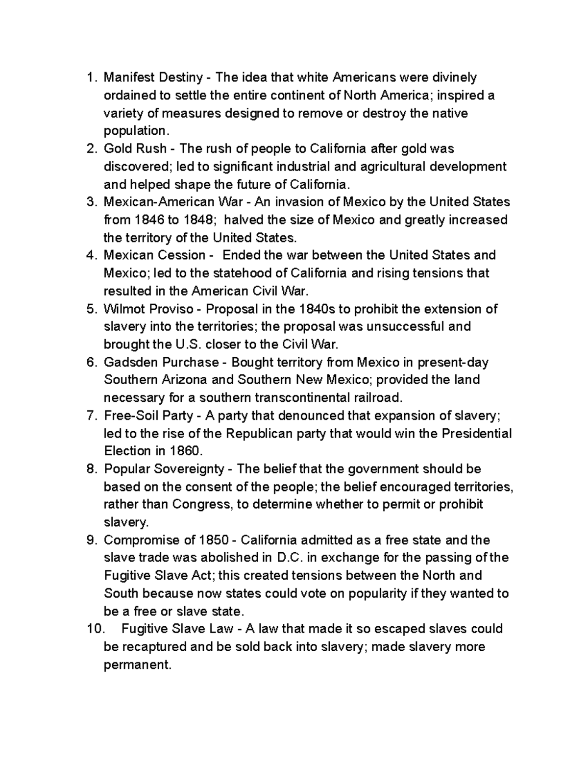 Unit 5 Historical IDs Apush - Manifest Destiny - The idea that white ...