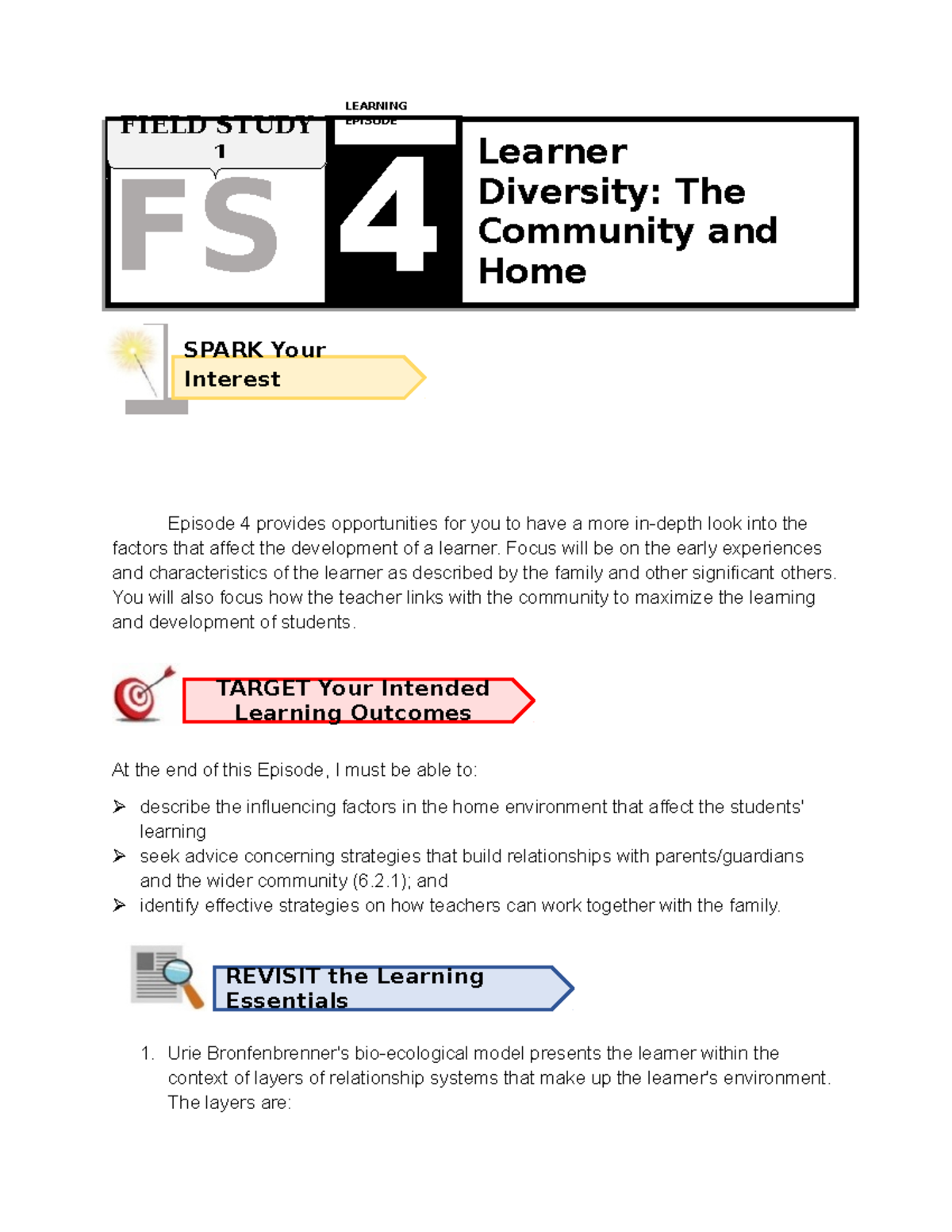 FS1 Episode 4 - Field Study ep4 - Episode 4 provides opportunities for ...