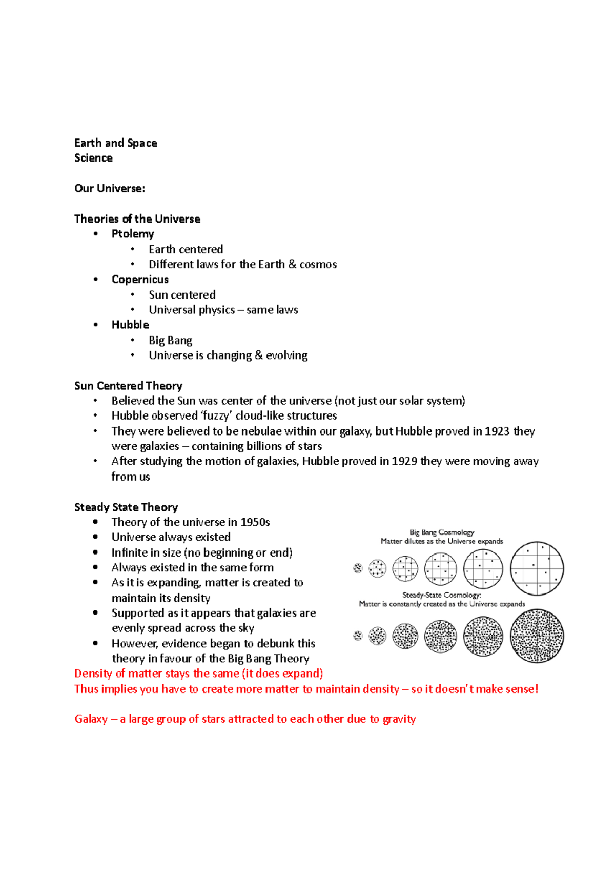 Earth and Space notes - fuh - Earth and Space Science Our Universe ...