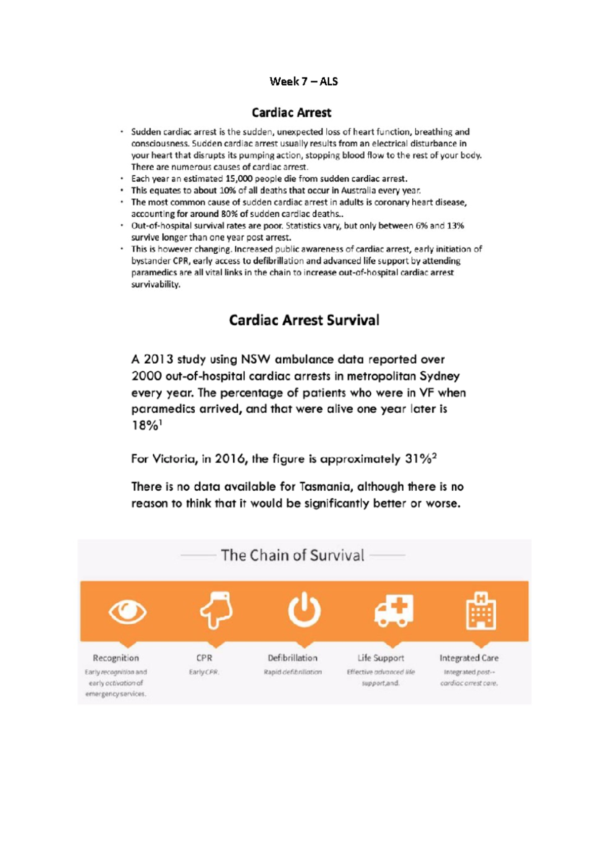 Week 7 – ALS - Lecture notes - Week 7 – ALS ALS algorithm Shockable ...