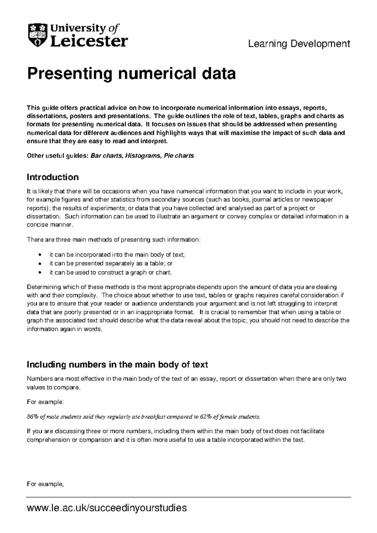 Extra Notes Presenting Numerical Data-updated LD - Learning Development ...