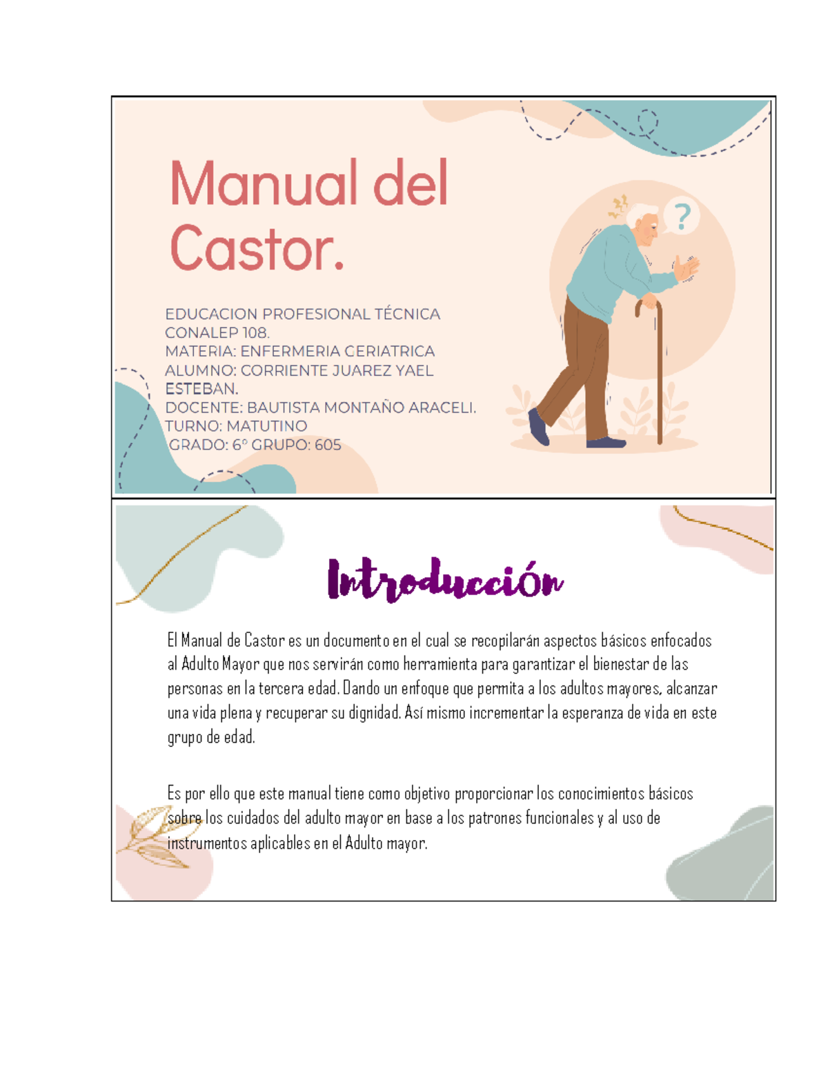 Manual de castor - Dando un enfoque que permita a los adultos mayores, alcanzar una vida plena y ...