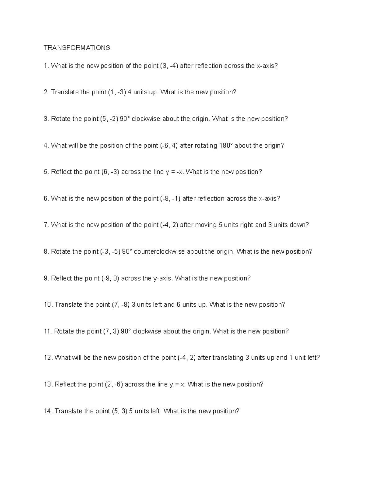 Arithmetic & Geometric Sequence - TRANSFORMATIONS What is the new ...