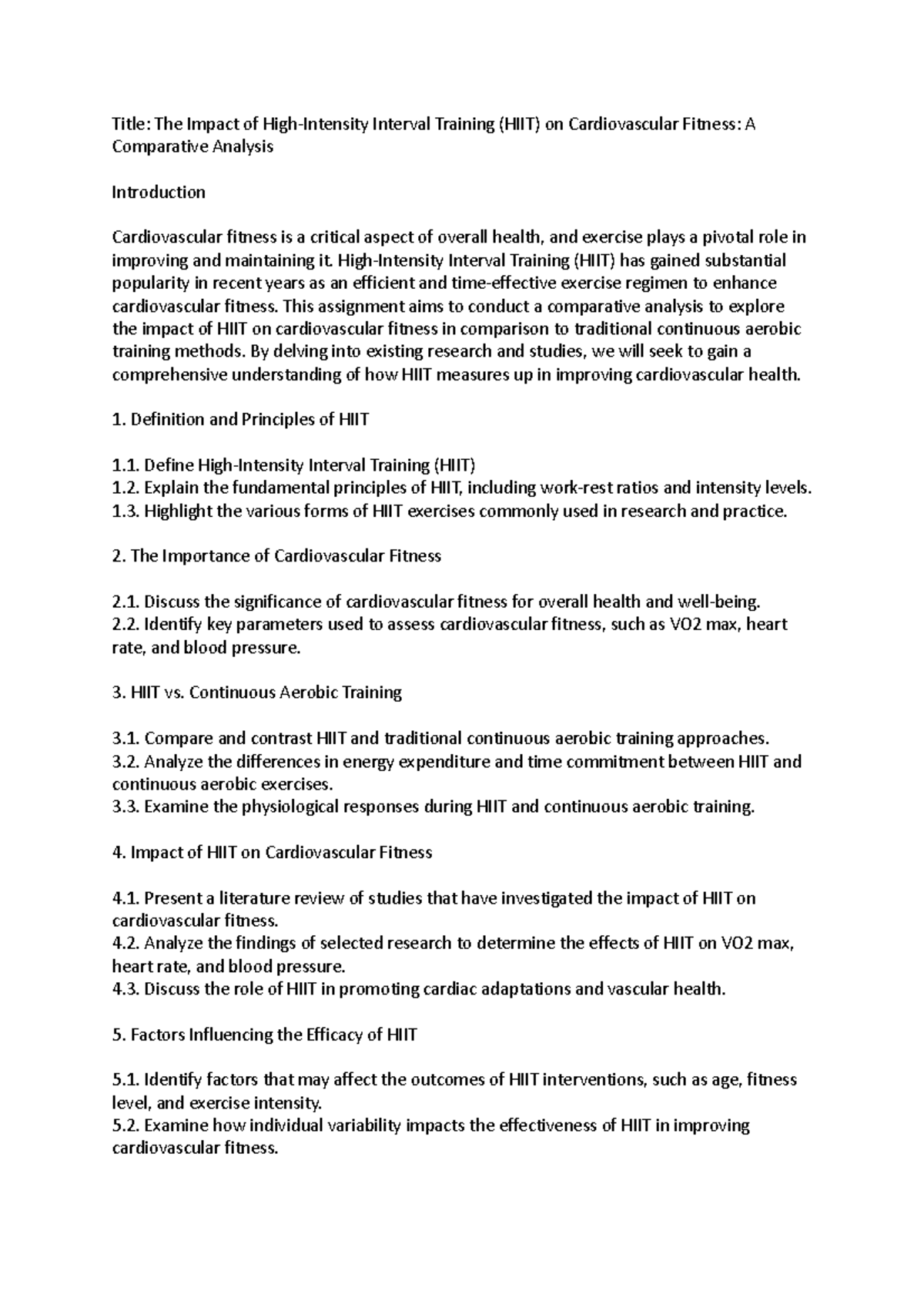 HIIT - HIIT - Title: The Impact of High-Intensity Interval Training ...