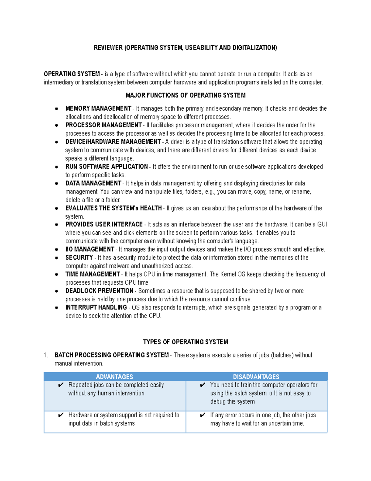 Reviewer in Information Technology quiz bee - REVIEWER (OPERATING ...