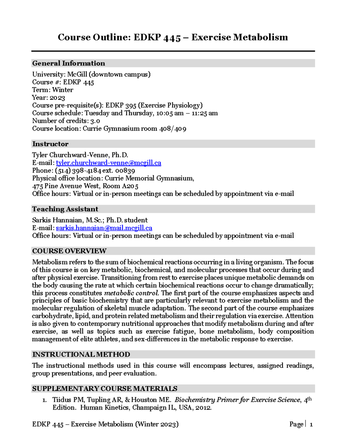 EDKP 445 - Winter 2023 - Course Syllabus - Course Outline: EDKP 445 ...