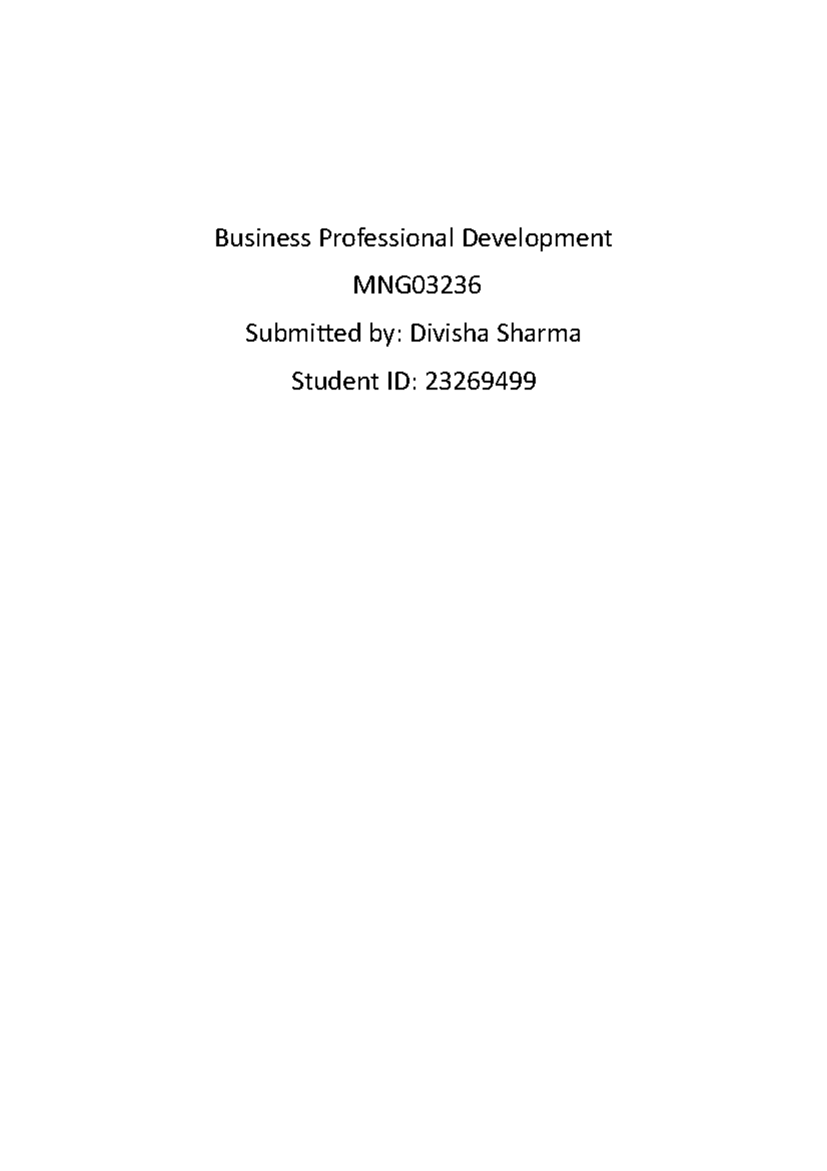 BPD Final assign - business management - Business Professional ...