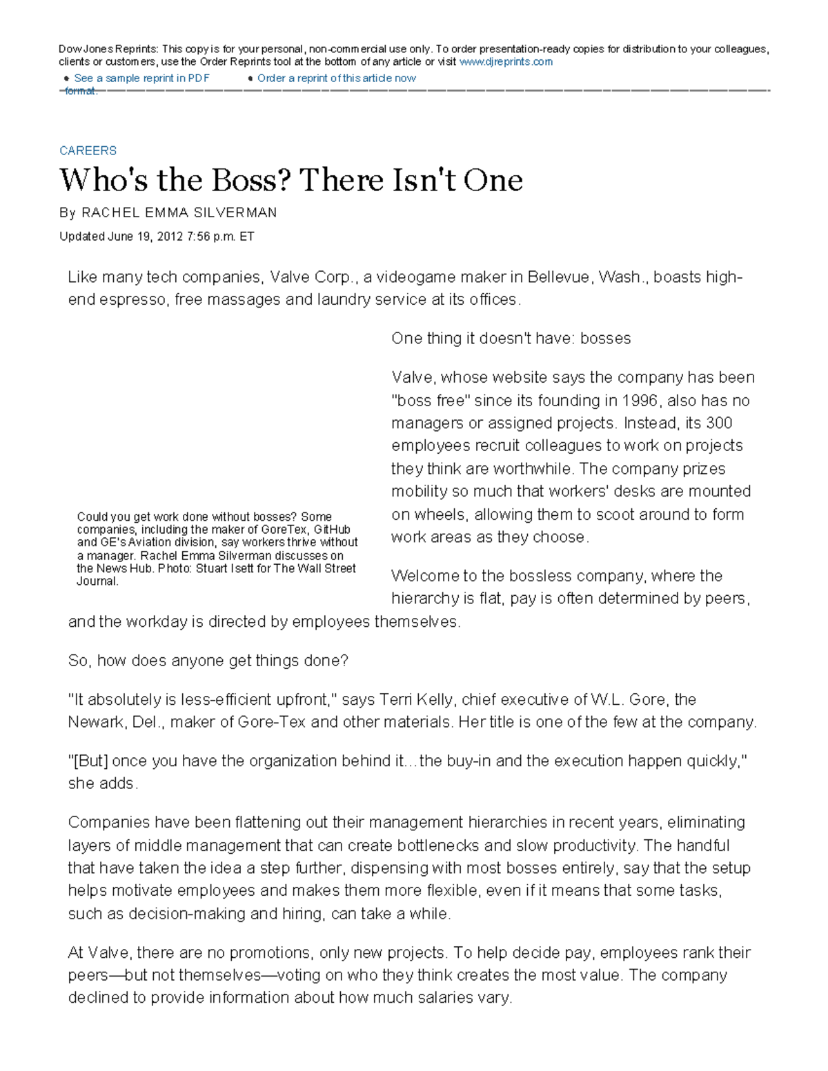 Article - The Bossless Company - See a sample reprint in PDF format ...