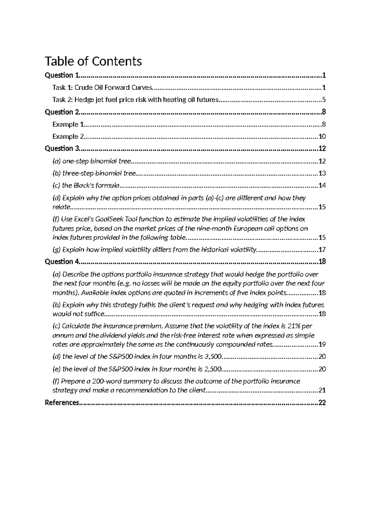 DS Group Assignment Final Draft - Table of Contents Question - Studocu