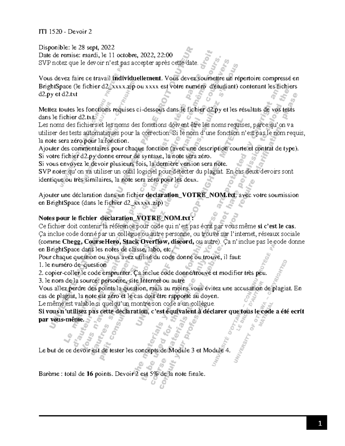 D2 - Assignment 2 questions of iti1520 with diana inkpen. - ITI 1520 ...