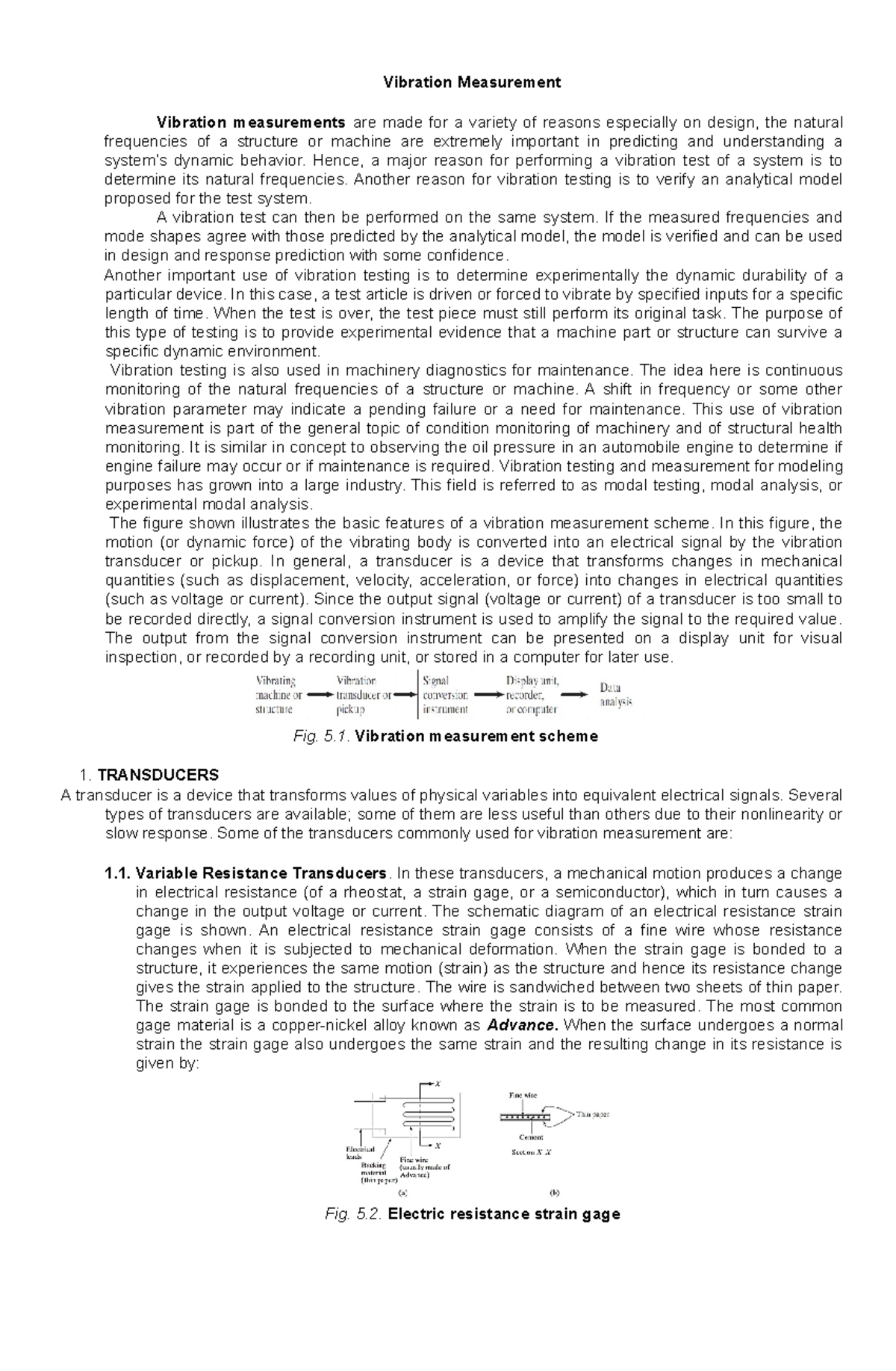 Vibration Measurement - Vibration Measurement Vibration measurements ...