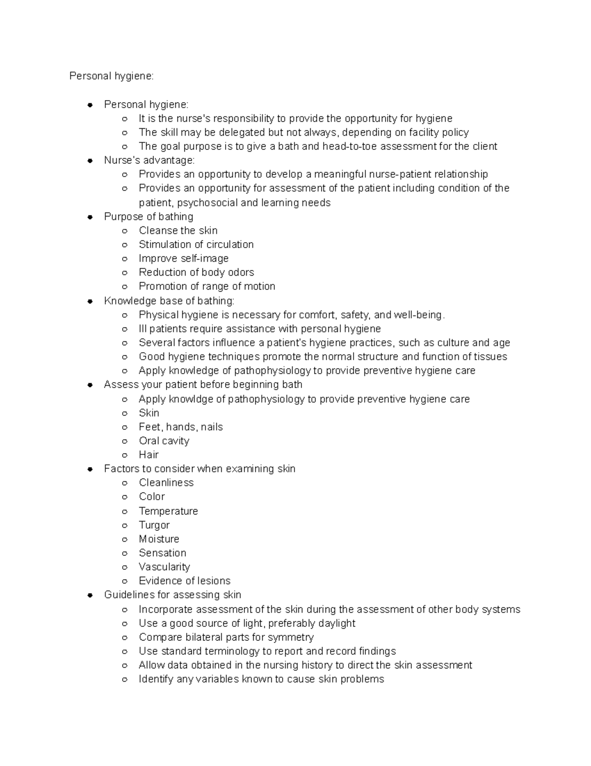 Personal hygiene - Personal hygiene: Personal hygiene: It is the nurse ...