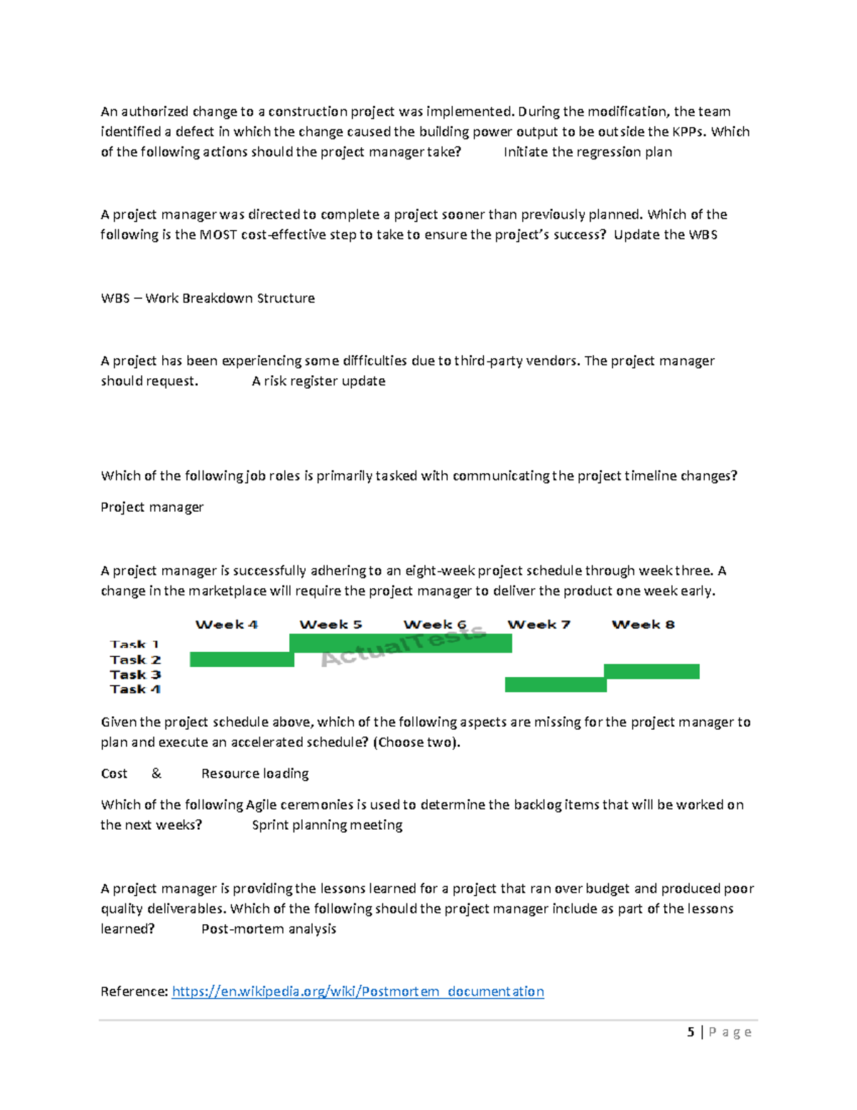 Typed Project Management Study Notes - Study Material - Concepts/Terms ...