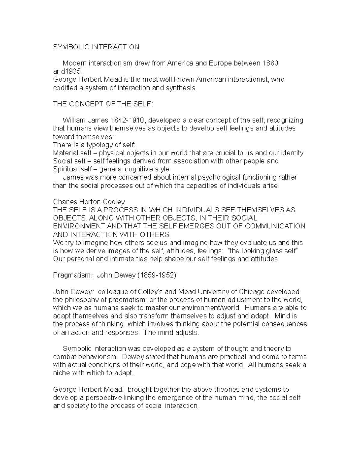 8.Symbolic Interaction Notes - SYMBOLIC INTERACTION Modern ...