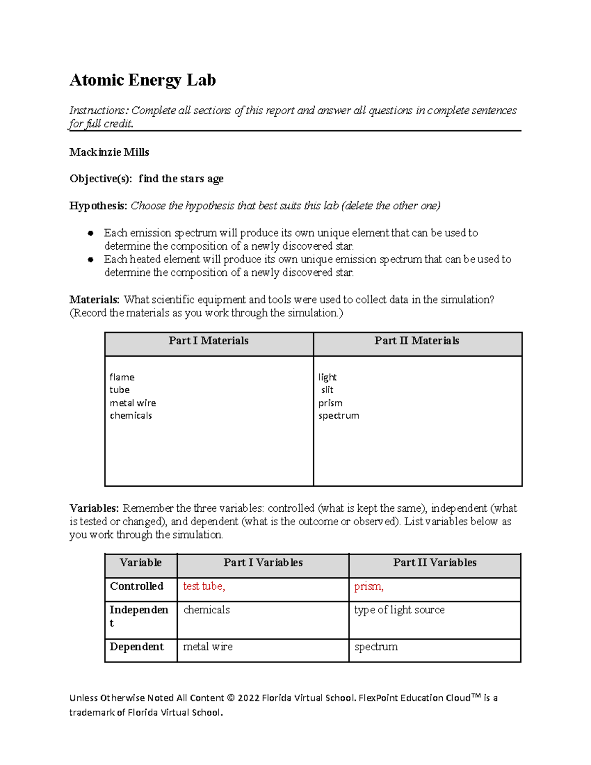 Atomic energy lab - Atomic Energy Lab Instructions: Complete all ...