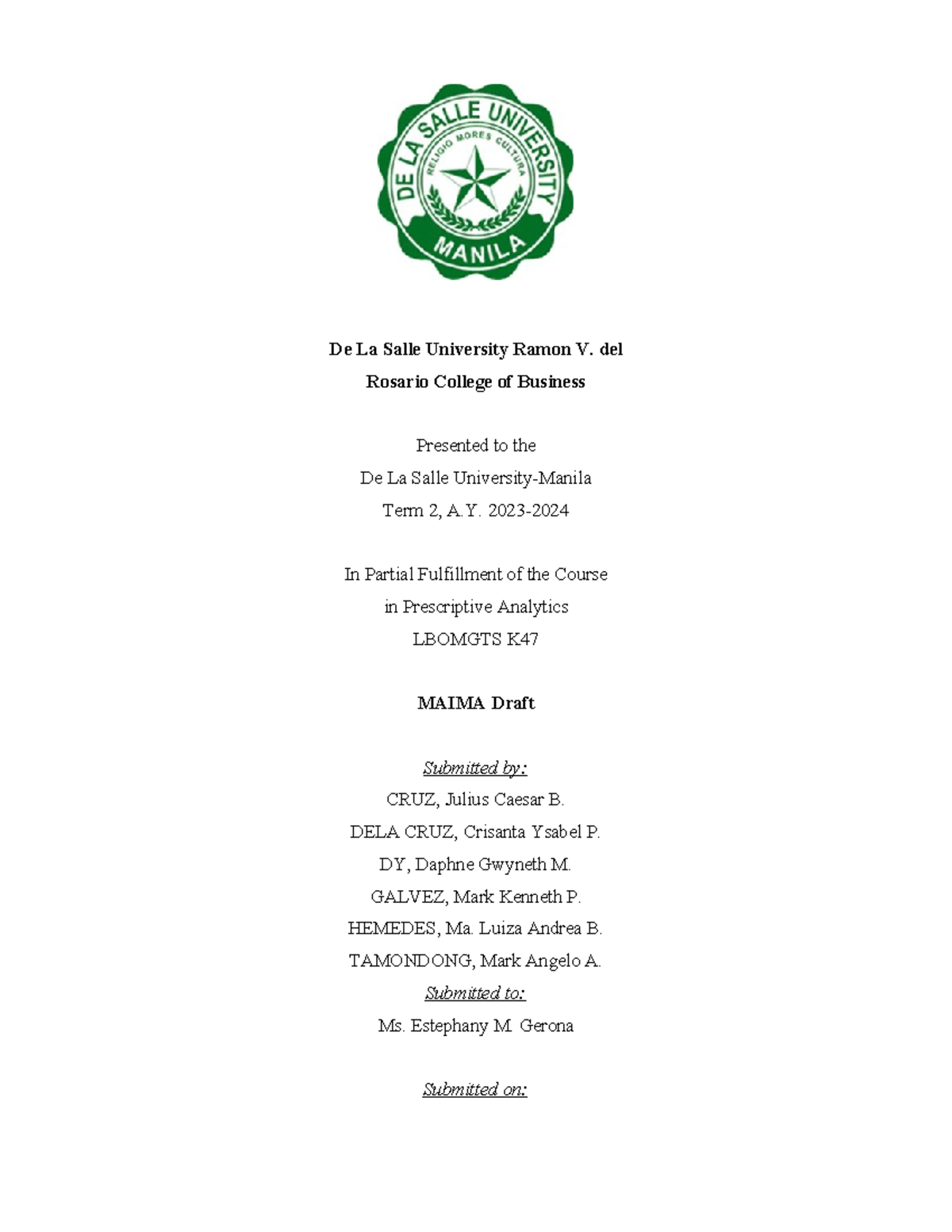 [ Lbomgts] Draft of Final Paper - De La Salle University Ramon V. del ...