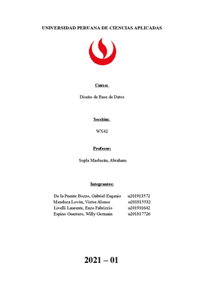 Diseño de base de datos - SI400 - UPC - Studocu