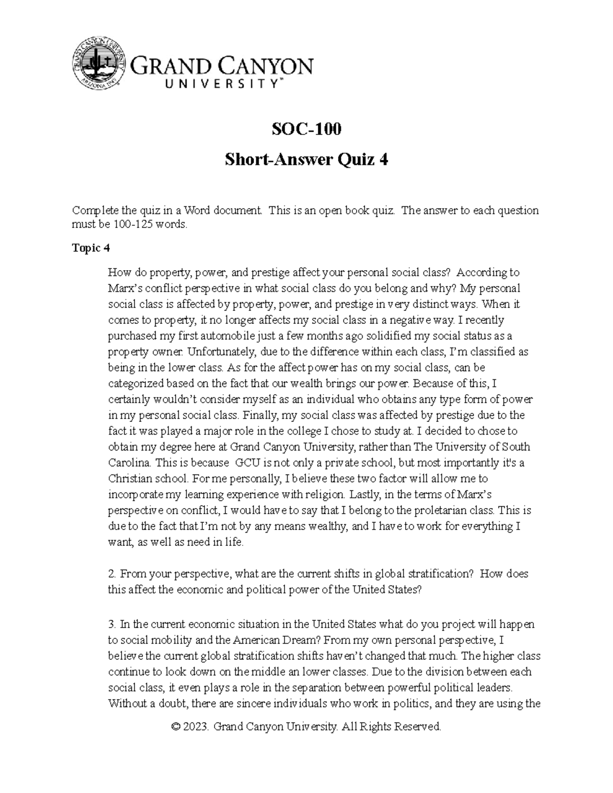 SOC-100.Short-Answer Quiz 4 1-8-18 - SOC- Short-Answer Quiz 4 Complete ...