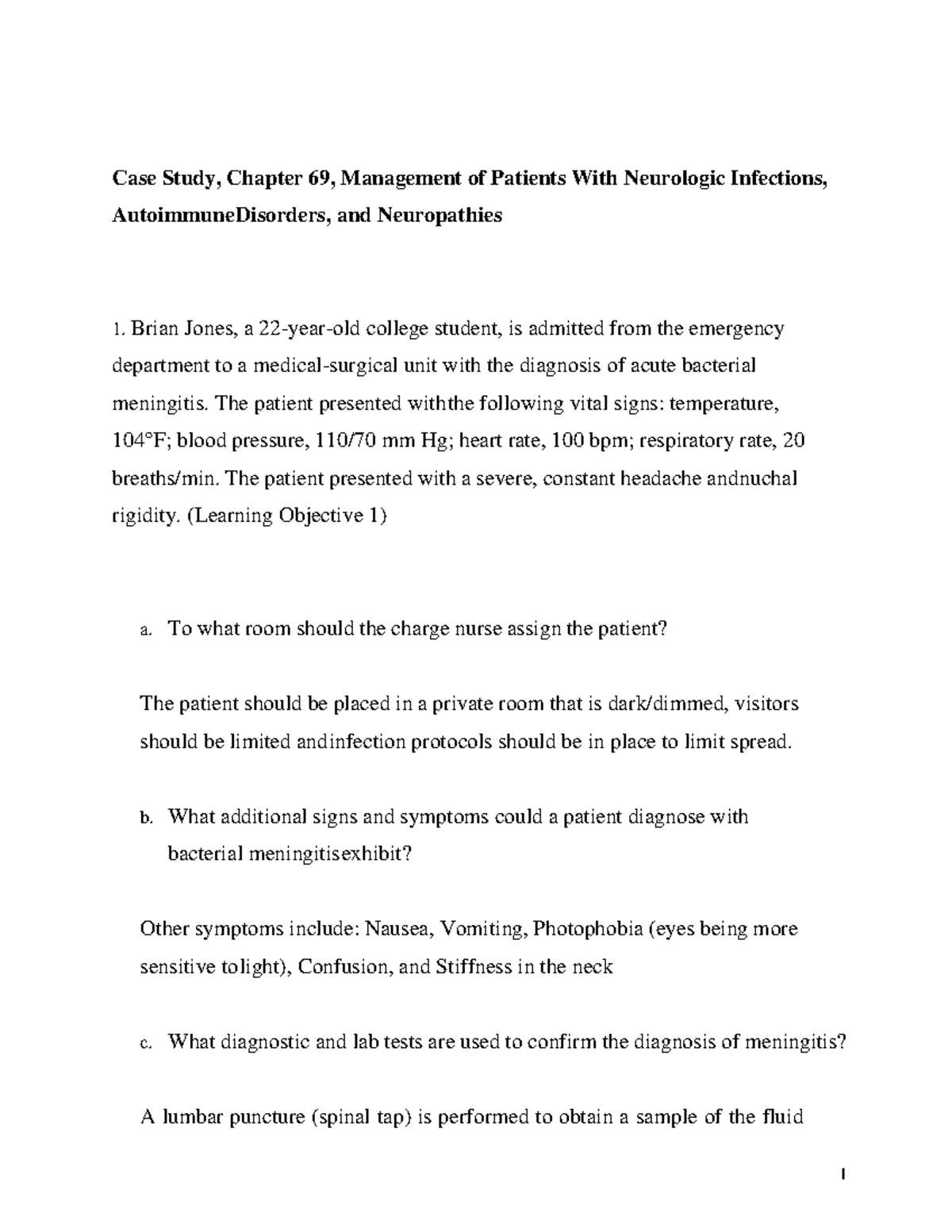 Duncan Case Study Week 3 Neurologic Infections Autoimmune Disorders and Neuropathies - Case ...