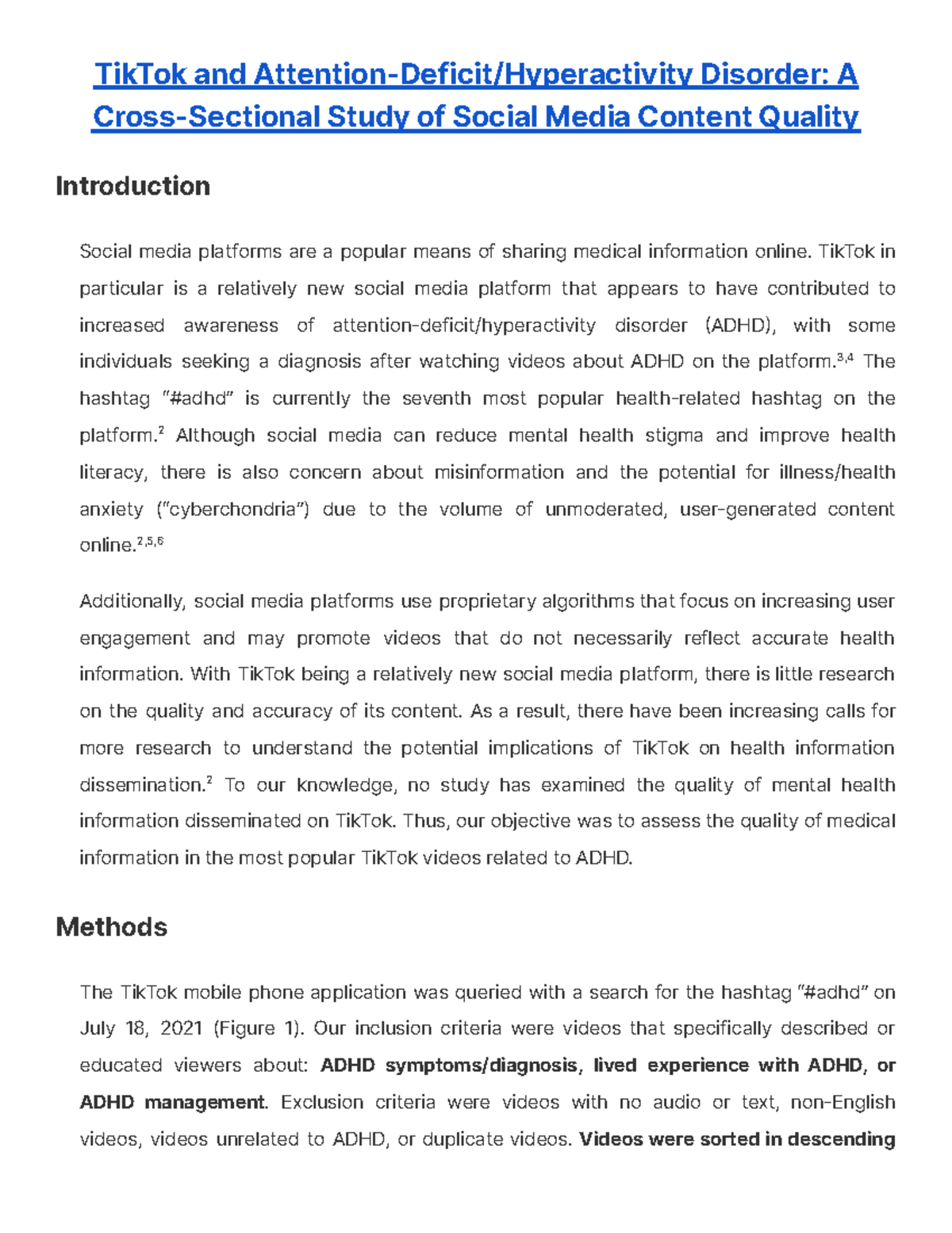 Exp Psy - 3 2 ADHD & Tiktok - TikTok and Attention-Deficit ...