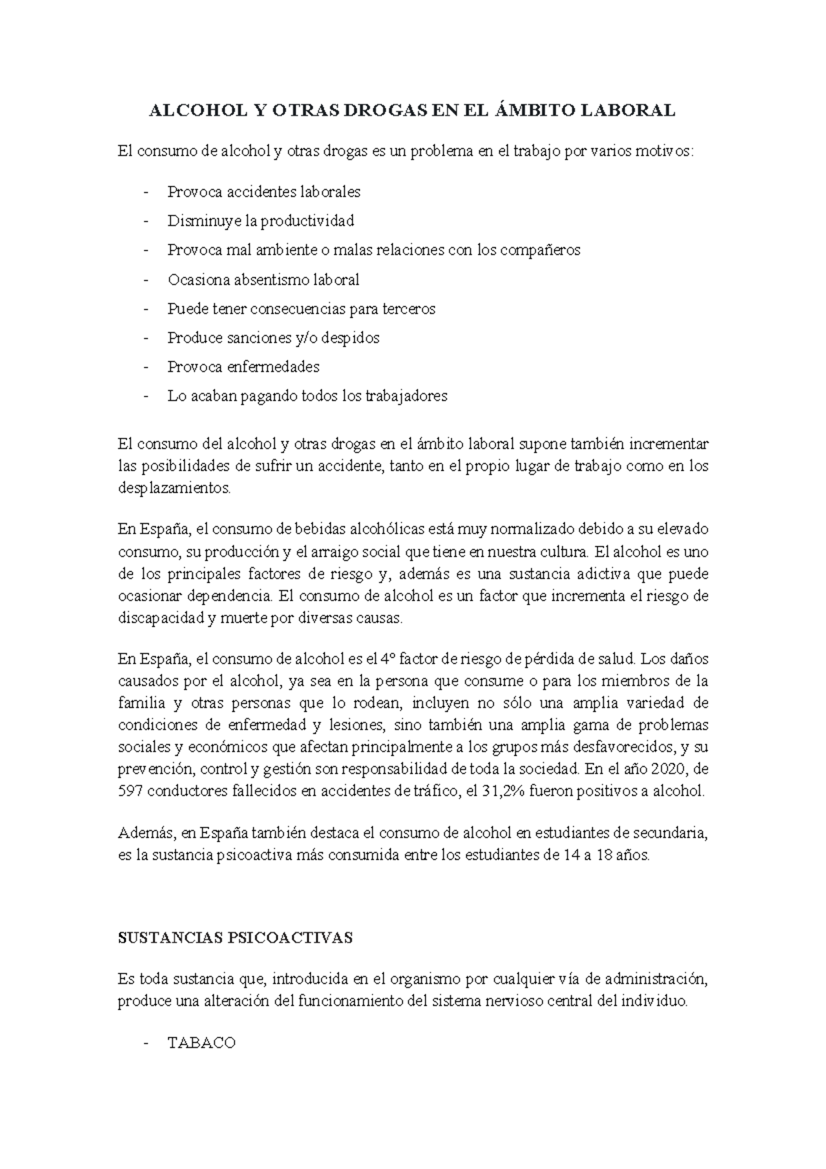 Alcohol Y Otras Drogas EN EL Á Mbito Laboral - ALCOHOL Y OTRAS DROGAS ...