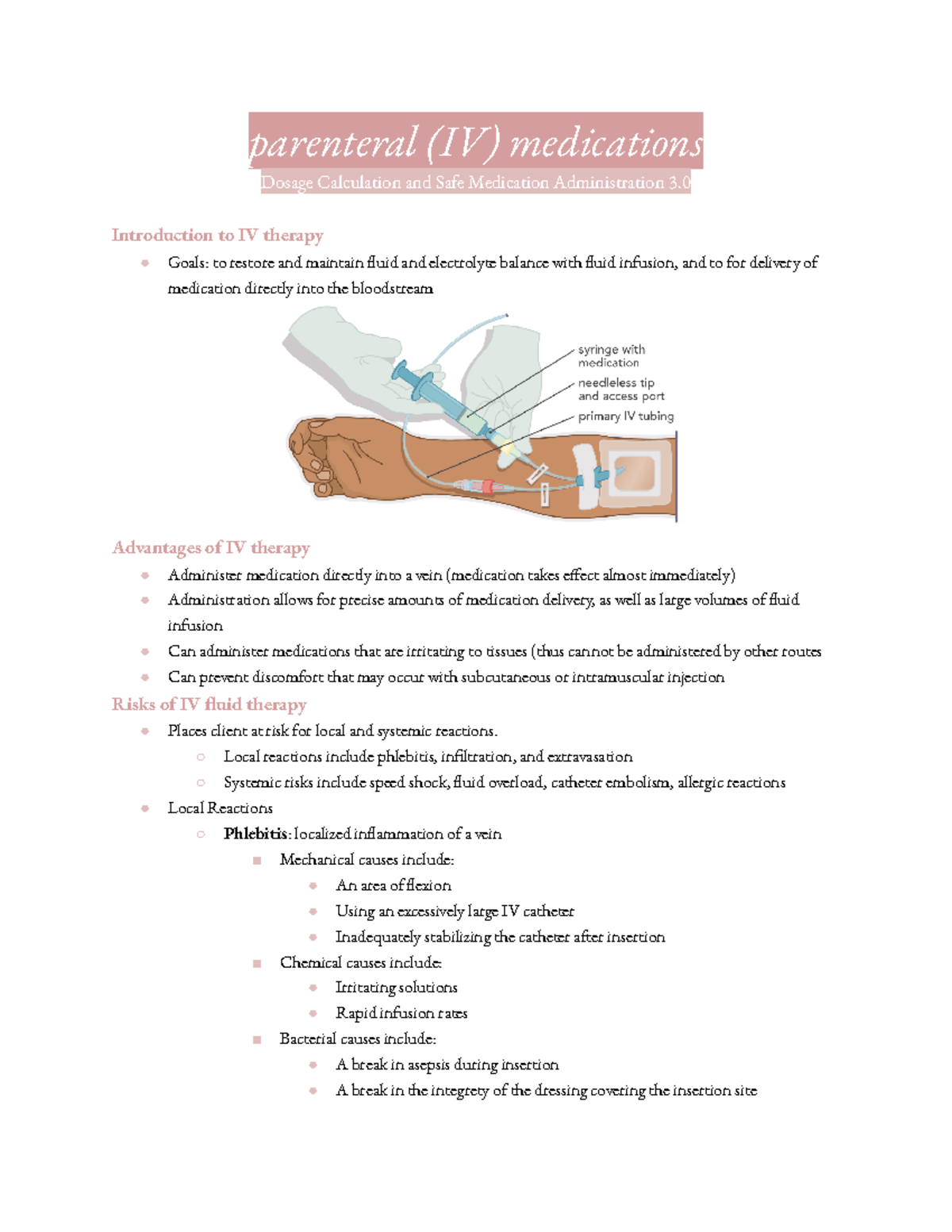 Parenteral (IV) Medications (Dosage Calculation and Safe Medication ...