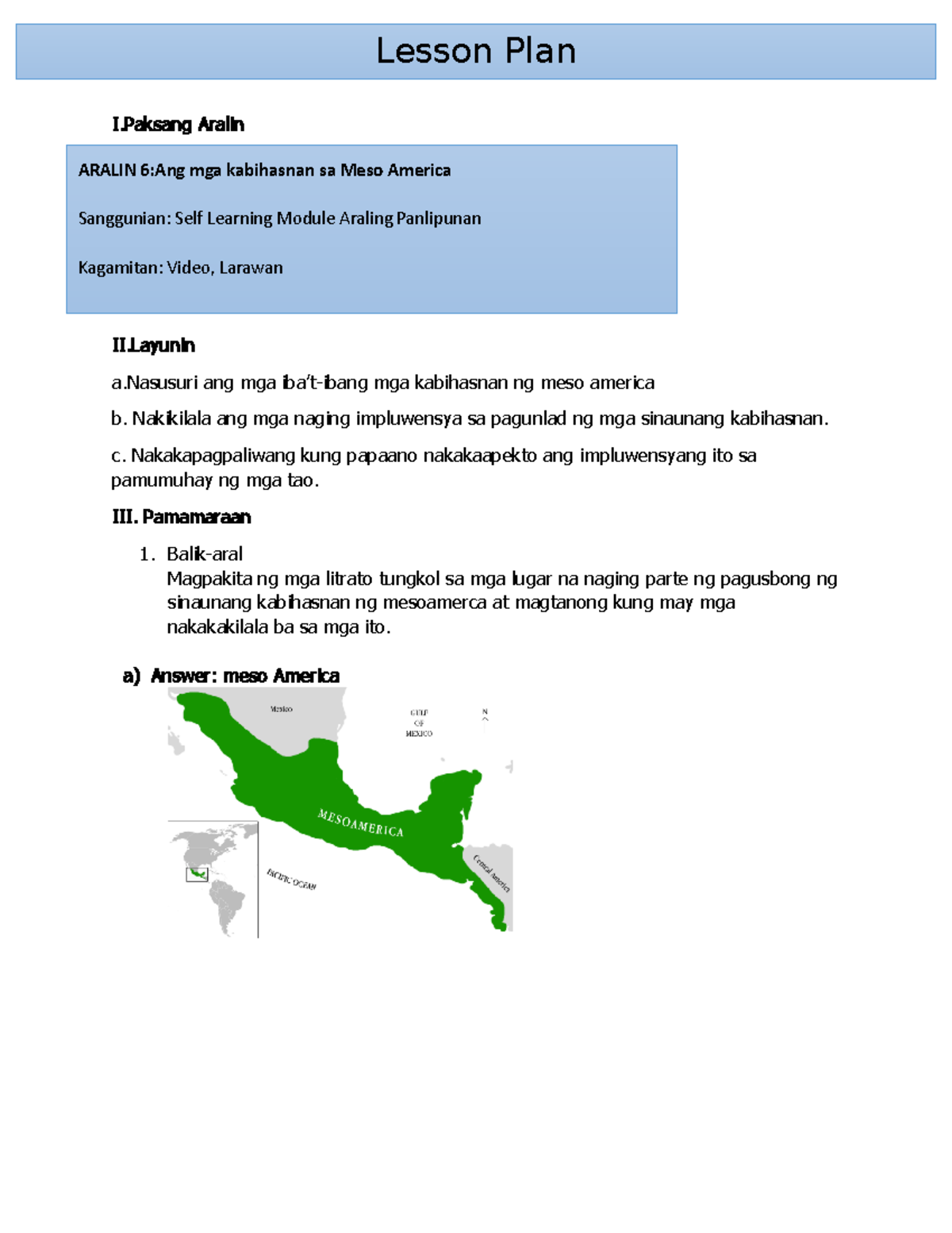 Lesson-PLAN - Lesson Plan for effective teaching and strategies - I ...