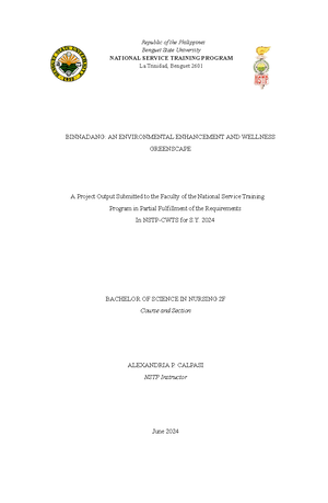 CHN LAW - Laws on Community Health Nursing - Name Purpose RA 7305 Magna ...