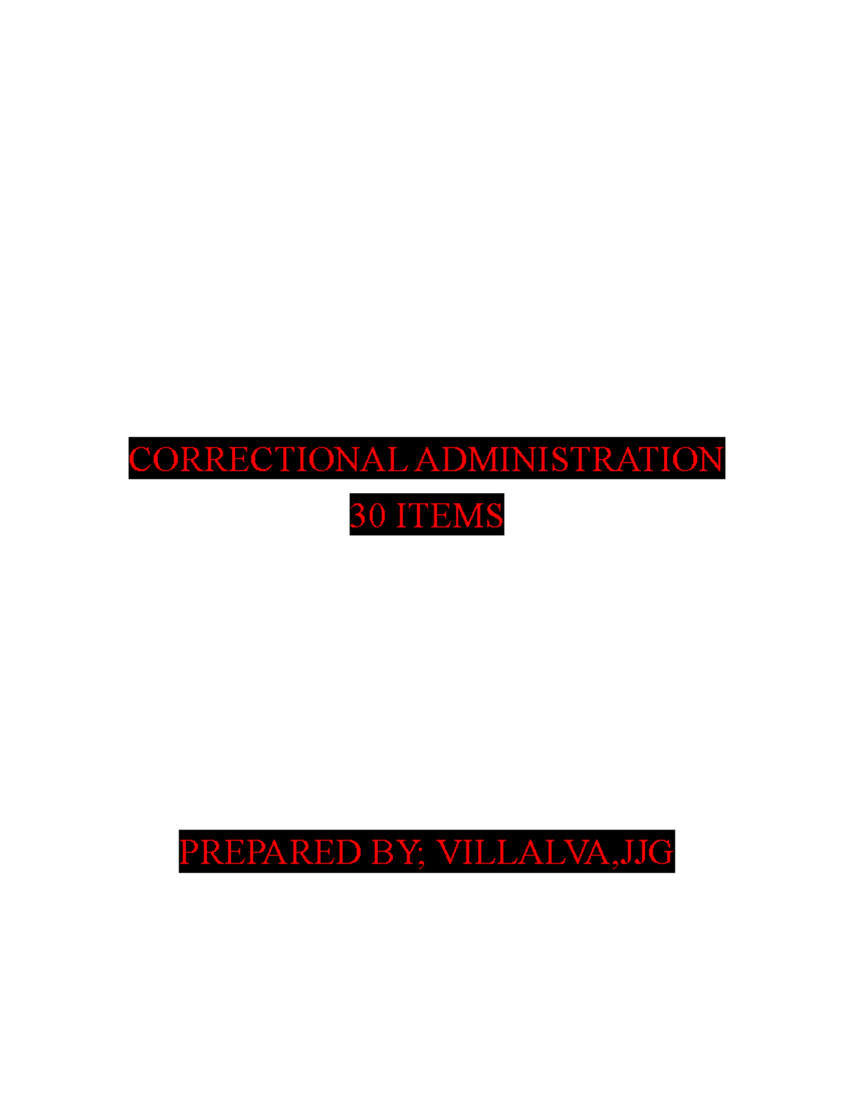 Correctional Administration 30 Items - CORRECTIONAL ADMINISTRATION 30 ...