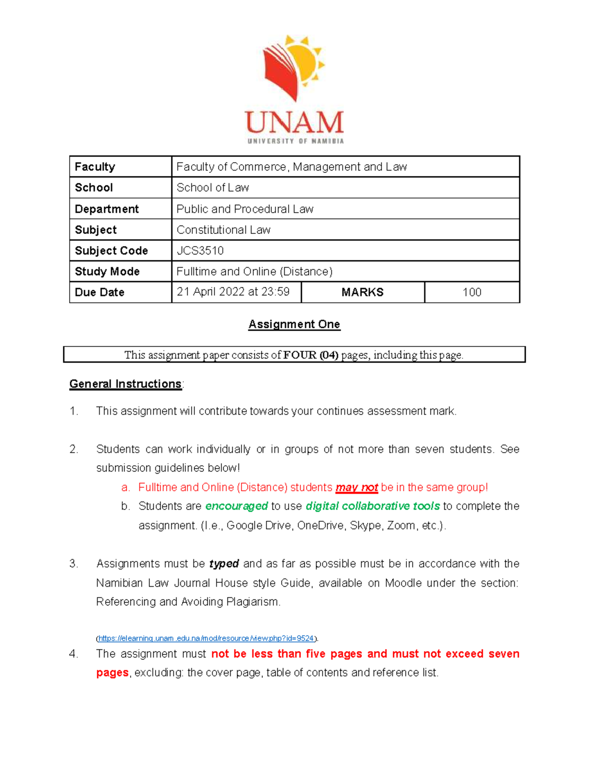 JCS 2022 Assignment 1 - exam - Assignment One This assignment paper ...