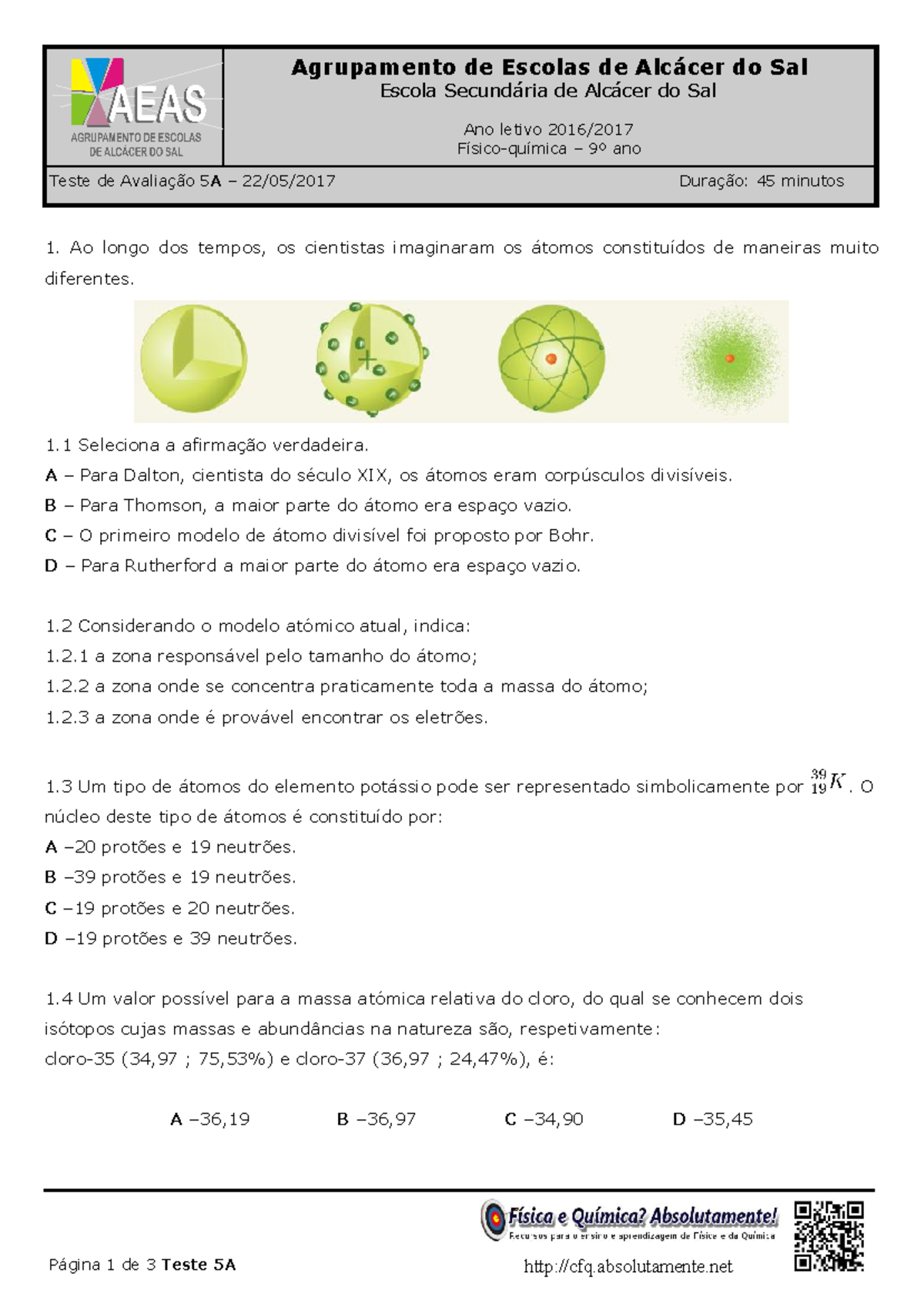 Ficha - Agrupamento de Escolas de Alcácer do Sal Escola Secundária de ...