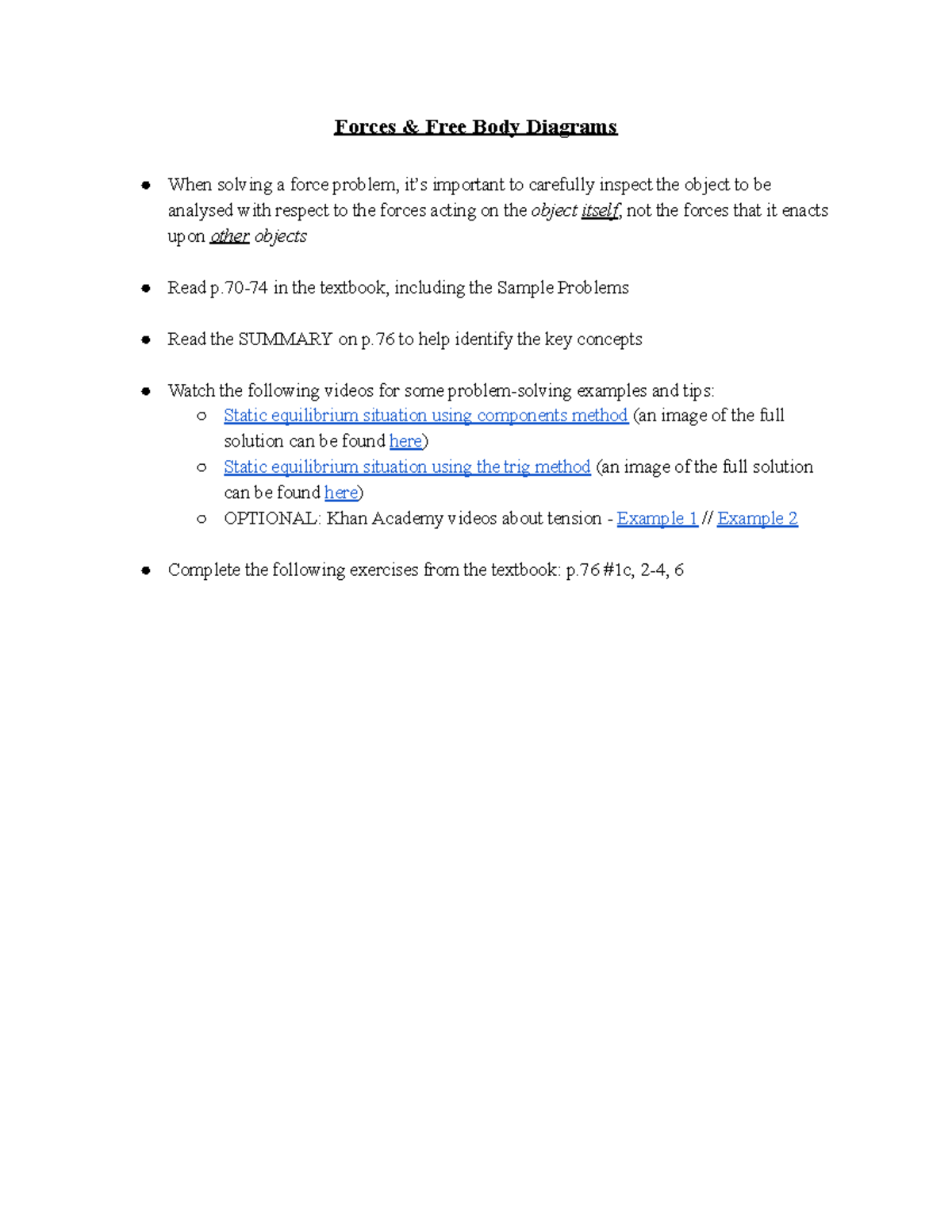 4U 1.05 Forces & Free Body Diagrams - Forces & Free Body Diagrams When ...