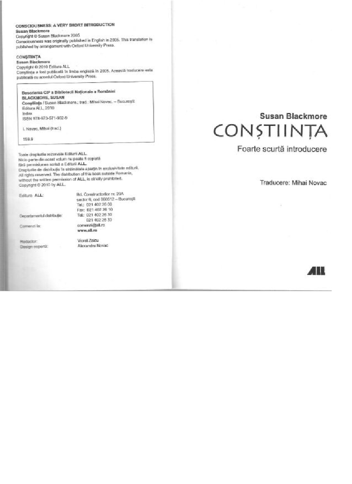 TC4-Susan Blackmore - Constiinta-Cap1 - Filosofie Philosophy - Studocu