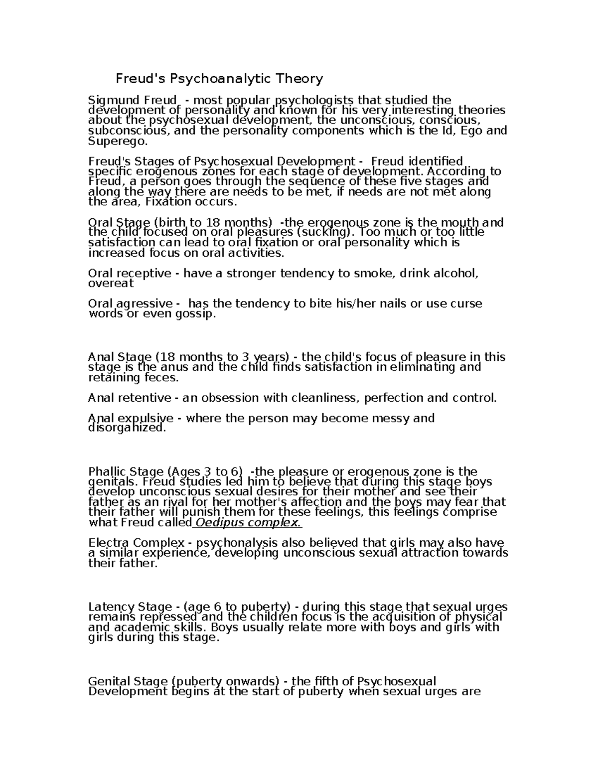 Freud's%20Psychoanalytic%20Theory%20Handoutfinal - Freud's ...