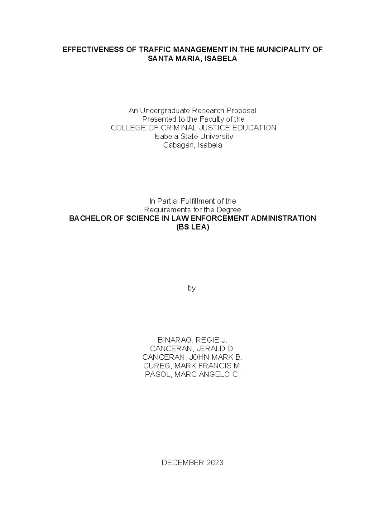 Traffic- Management- Group - EFFECTIVENESS OF TRAFFIC MANAGEMENT IN THE ...