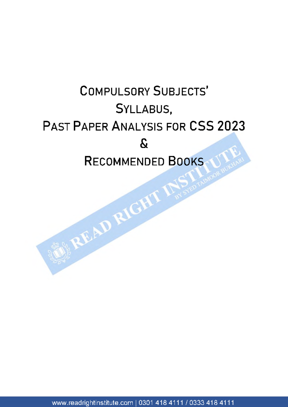 Compulsory Syllabus for CSS 2022 - COMPULSORY SYLLABUS, PAST PAPER ...