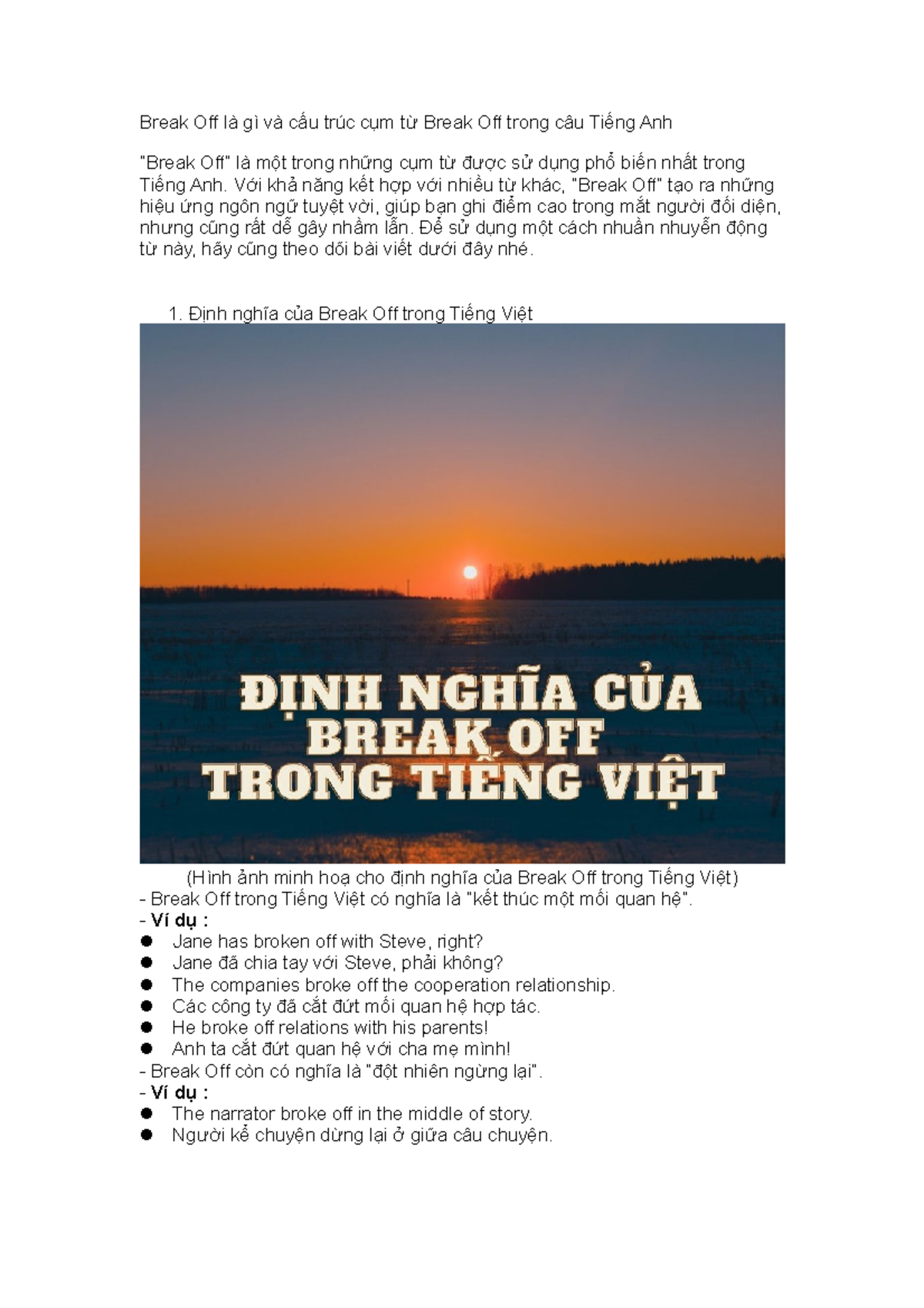 Break Off là gì và cấu trúc cụm từ Break Off trong - Break Off là gì và ...