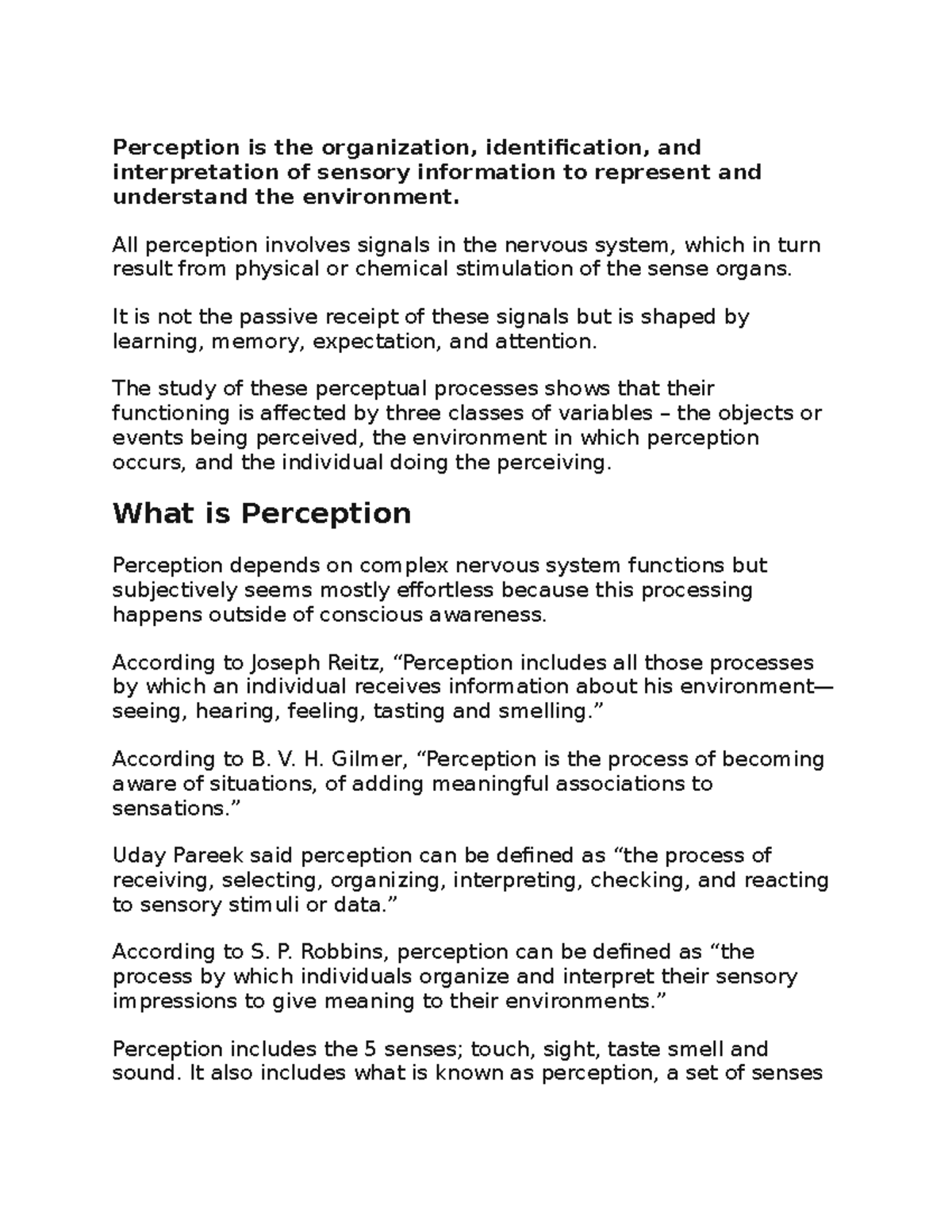 Ans 2 - ASS. - Perception is the organization, identification, and ...