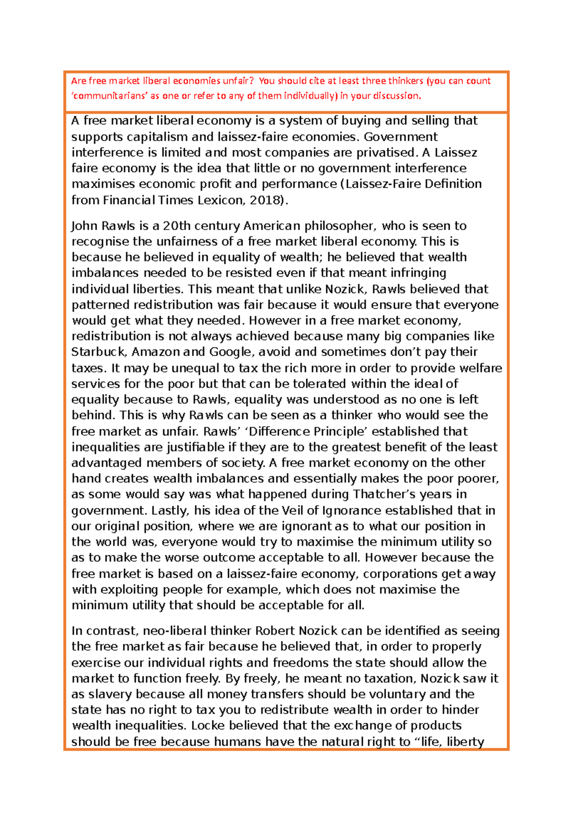 Free market liberal economies - A free market liberal economy is a ...