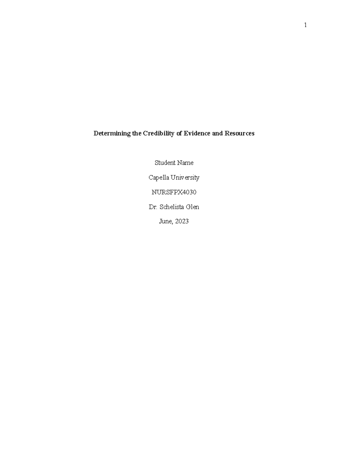 Determining the Credibility of Evidence and Resources Rrt - Determining ...