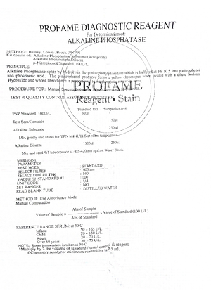 Electrolyte Reagent Insert - Clinical Chemistry - Studocu